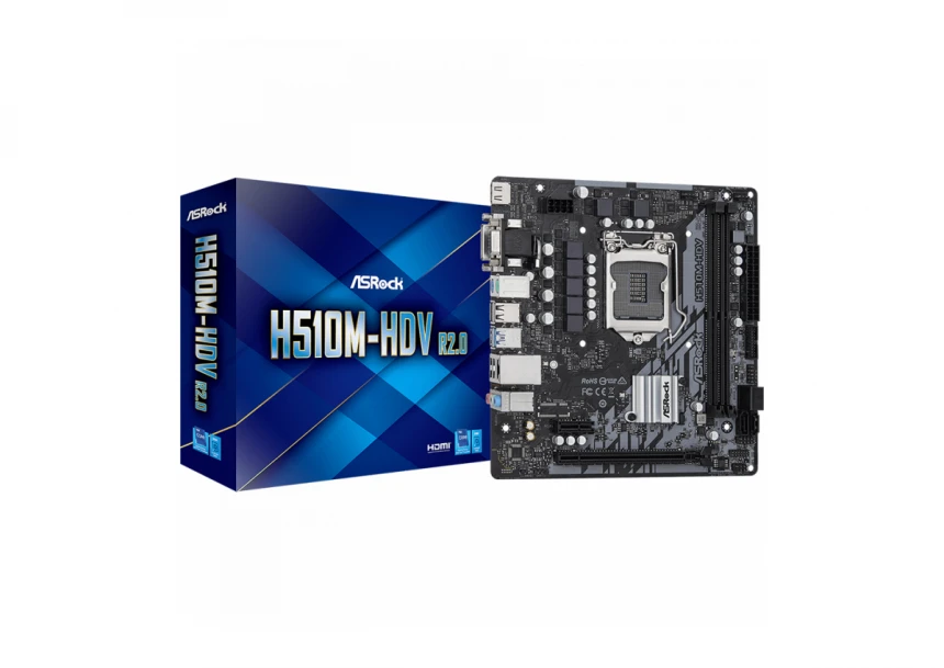 ASROCK Main Board Desktop H510M-HDV (H510, S1200, 2xDDR4, 1xPCIe 4.0x16 ...