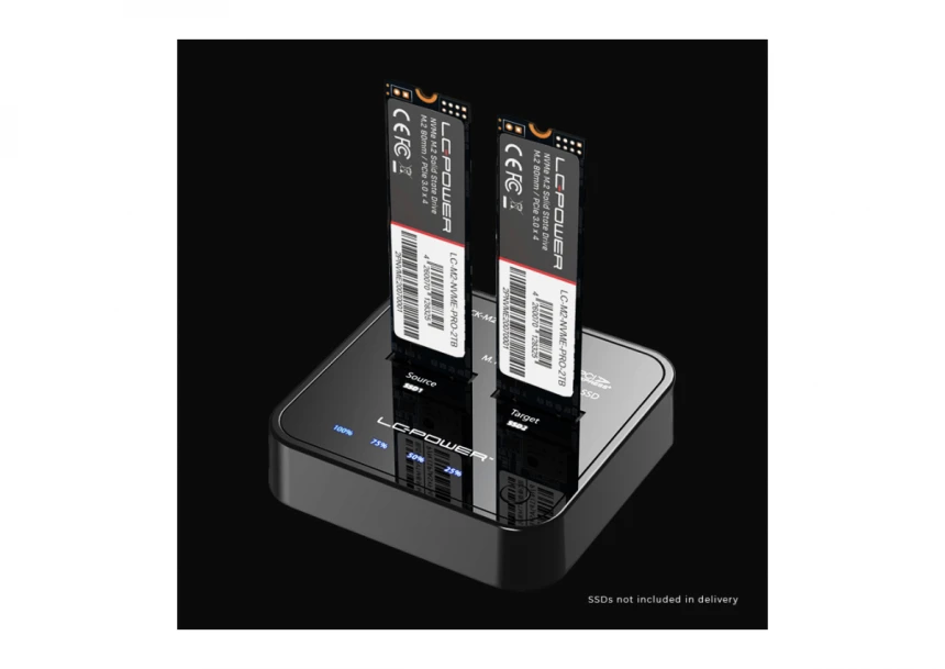 HDD DOCKING LC Power LC-DOCK-M2-NVME USB 3.2 Gen2x1 docking station for two NVMe-M.2 SSD ...