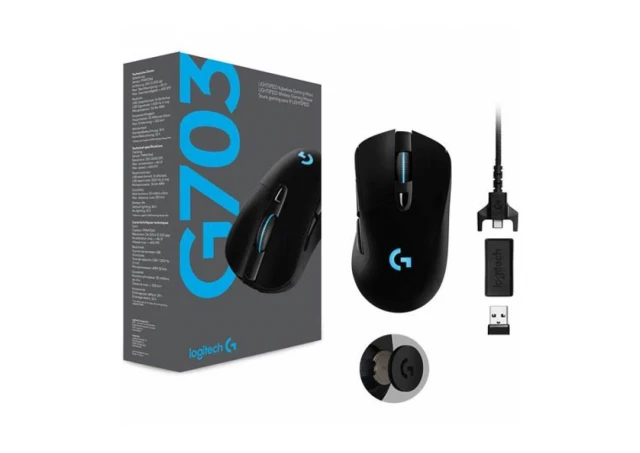 Logitech G703 Lightspeed Wireless Gaming Mouse with HERO 16K sensor ...
