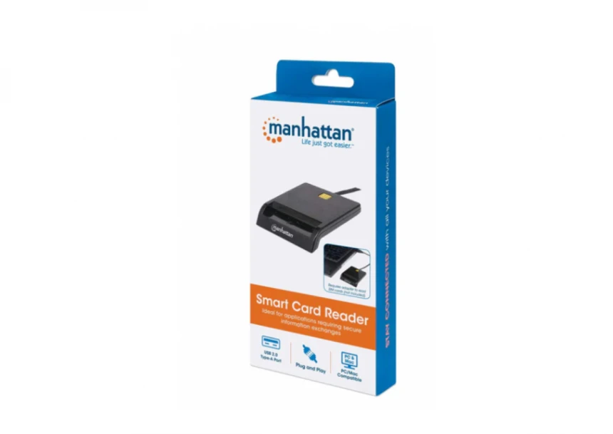 USB smart card reader Manhattan 102049, black | Frog